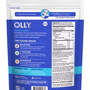 OLLY Extra Strength Sleep Gummy, Occasional Sleep Support, 5 mg Melatonin, L-Theanine, Chamomile, Lemon Balm, Sleep Aid, Blackberry - 60 Count