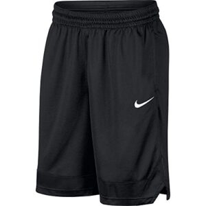 nike dri-fit icon, men’s basketball , athletic shorts with side pockets, black/black/white, m