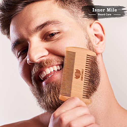 Beard Growth Kit, Derma Roller Kit, Natural Beard Growth Oil for Patchy Beard, Beard & Mustache Facial Hair Growth, Conditioner Balm, Handmade Comb, Storage Bag, Gifts for Men Him Dad Father Boyfriend