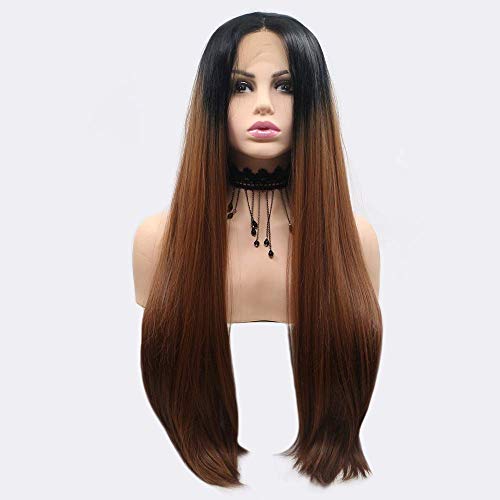 Dr.Sprayer Wigs Black-Brown-Gradient Long Curly Hair Wig Ladies Handmade Lace European and Wig Set in The Wig Hair Sets