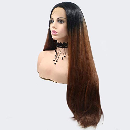 Dr.Sprayer Wigs Black-Brown-Gradient Long Curly Hair Wig Ladies Handmade Lace European and Wig Set in The Wig Hair Sets