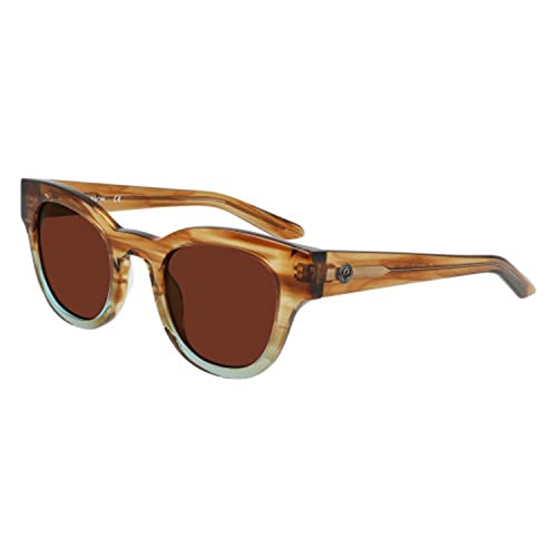 Dragon Women's Jett Sunglasses - Brown Teal Gradient Frame | LL Rose Copper Ion Lens