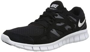 nike free run 2 black/white/dark grey 9.5 d (m)