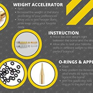 SHOT TAKER CO. EST. 2017 Deluxe Darts Tune up Kit Box | Flights, Sharpener, Shafts, O-Rings, Flight Savers, Accessories (10416-Essential)