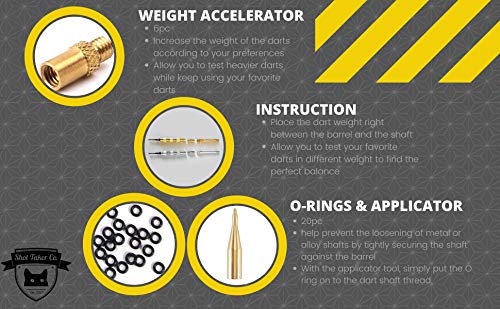 SHOT TAKER CO. EST. 2017 Deluxe Darts Tune up Kit Box | Flights, Sharpener, Shafts, O-Rings, Flight Savers, Accessories (10416-Essential)