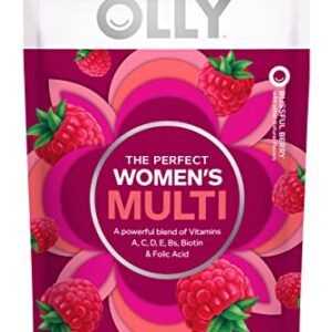 OLLY Women's Multivitamin Gummy, Vitamins A, D, C, E, Biotin, Folic Acid, Berry Flavor, 60-Day Supply - 120 Count