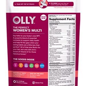 OLLY Women's Multivitamin Gummy, Vitamins A, D, C, E, Biotin, Folic Acid, Berry Flavor, 60-Day Supply - 120 Count