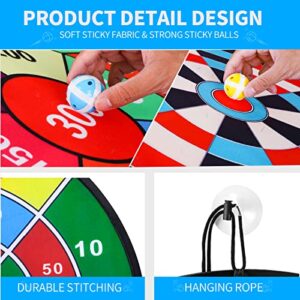 Large Dart Board for Kids - Double Sided Kids Dart Board with 12 Sticky Balls 3 Velcro Darts - Party Games Indoor Outdoor Kids Toy Dart Game Gifts for 4 5 6 7 8 9 10 11 12 Year Old Boy Girl