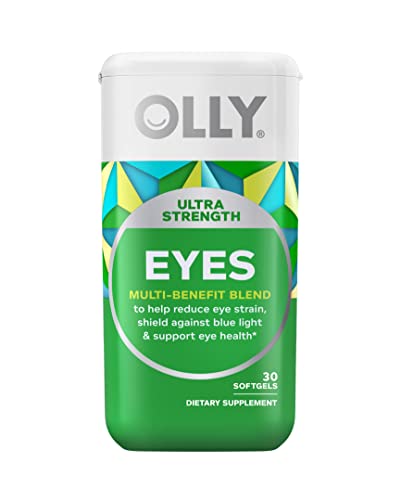 OLLY Ultra Strength Eye Softgels, Blue Light Eye Supplement with Lutein and Zeaxanthin, Supports Eye Health, Reduces Eye Strain, 30 Day Supply - 30 Count