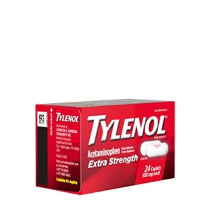 Tylenol Extra Strength Caplets with 500 mg Acetaminophen, Pain Reliever & Fever Reducer, 24 ct