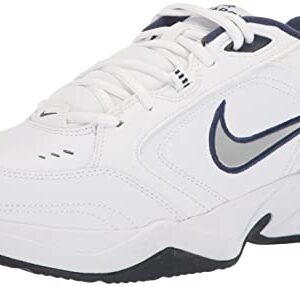 Nike Men's NIKE AIR MONARCH IV (4E) RUNNING SHOES -12; White / Metallic Silver-Midnight Navy