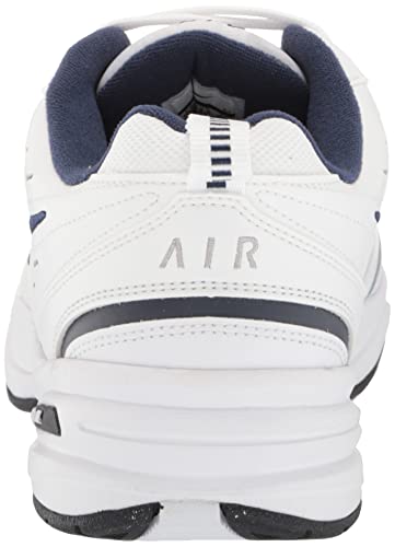 Nike Men's NIKE AIR MONARCH IV (4E) RUNNING SHOES -12; White / Metallic Silver-Midnight Navy