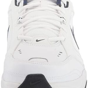 Nike Men's NIKE AIR MONARCH IV (4E) RUNNING SHOES -12; White / Metallic Silver-Midnight Navy