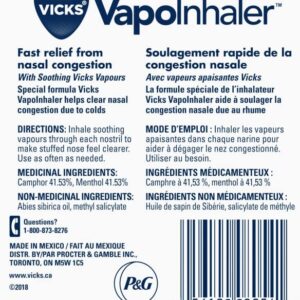 Vicks Inhaler for Quick Relief from Blocked Nose 0.5ml - Pack of 5