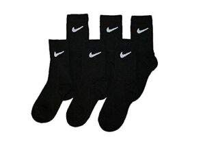 nike kids cushioned crew socks, 6 pairs, sock size 5-7 yrs, shoe size 10c-3y