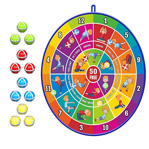 BooTaa 29" Large Dart Board for Kids, Kids Dart Board with Sticky Balls, Boys Toys, Kids Yoga, Sport Outdoor Fun Party Play Game Toys, for 3 4 5 6 7 8 9 10 11 12 Year Old Boys Girls