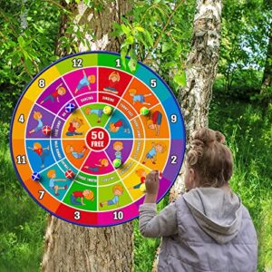 BooTaa 29" Large Dart Board for Kids, Kids Dart Board with Sticky Balls, Boys Toys, Kids Yoga, Sport Outdoor Fun Party Play Game Toys, for 3 4 5 6 7 8 9 10 11 12 Year Old Boys Girls