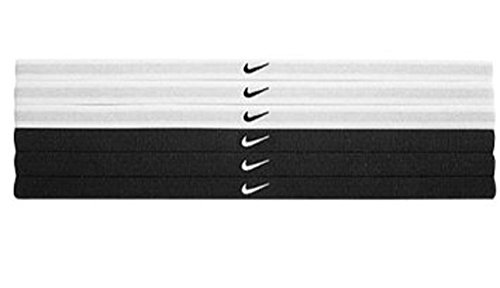 Nike Swoosh Sport Headbands 2.0 (Black/White/Grey), One Size Fits Most