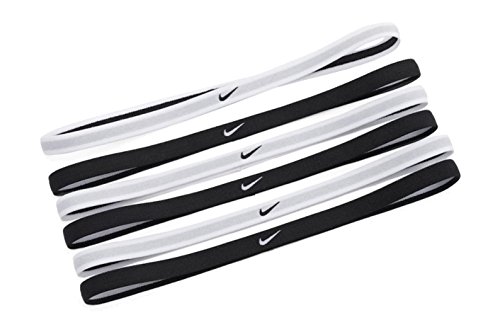 Nike Swoosh Sport Headbands 2.0 (Black/White/Grey), One Size Fits Most