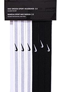 Nike Swoosh Sport Headbands 2.0 (Black/White/Grey), One Size Fits Most