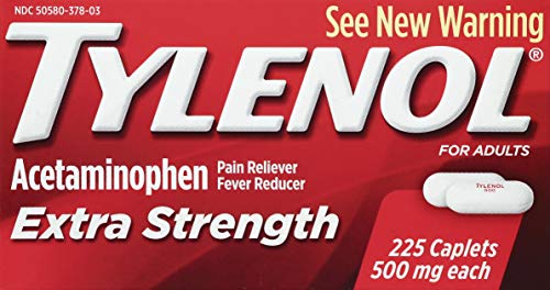 Tylenol Extra Strength Caplets with 500 mg Acetaminophen, Pain Reliever & Fever Reducer, 225 ct