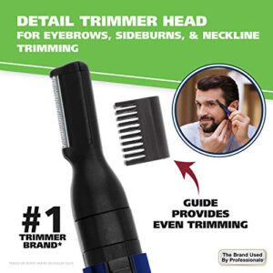 Wahl Lithium 2 in 1 Pen Detail Trimmer for Nose, Ear, Neckline, Eyebrow, & Other Detailing - Blue - by The Brand Used by Professionals - Model 5643-200