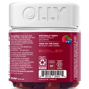 OLLY Women's Multivitamin Gummy, Vitamins A, D, C, E, Biotin, Folic Acid, Chewable Supplement, Berry Flavor, 90-Day Supply - 180 Count