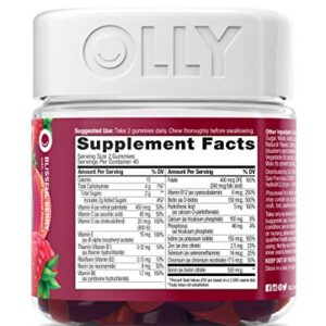 OLLY Women's Multivitamin Gummy, Vitamins A, D, C, E, Biotin, Folic Acid, Chewable Supplement, Berry Flavor, 90-Day Supply - 180 Count