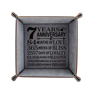 kate posh 7th anniversary tray, traditional wool wedding anniversary, engraved wool organization jewelry tray for husband, wife, boyfriend, girlfriend