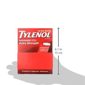 Tylenol Extra Strength Caplets with Acetaminophen, Pain Reliever & Fever Reducer, 2-Pack of 50 ct