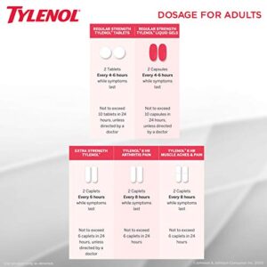 Tylenol Extra Strength Caplets with Acetaminophen, Pain Reliever & Fever Reducer, 2-Pack of 50 ct