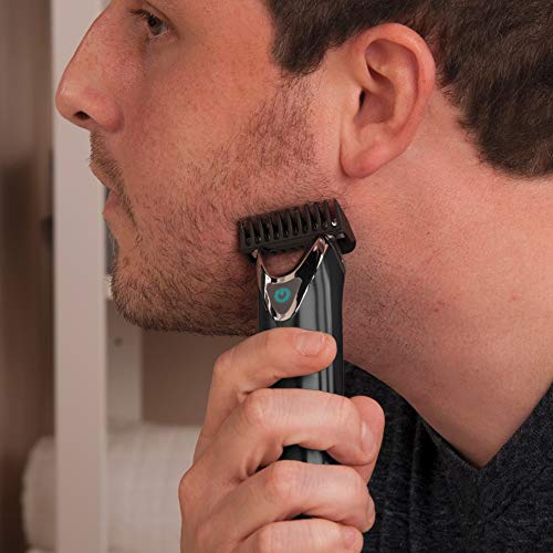 WAHL Stainless Steel Lithium Ion 2.0+ Slate Beard Trimmer for Men - Electric Shaver, Nose Ear Trimmer, Rechargeable All in One Men's Grooming Kit - Model 9864