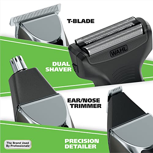 WAHL Stainless Steel Lithium Ion 2.0+ Slate Beard Trimmer for Men - Electric Shaver, Nose Ear Trimmer, Rechargeable All in One Men's Grooming Kit - Model 9864