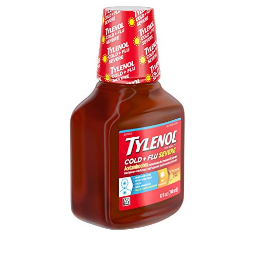 Tylenol Cold + Flu Severe Flu Medicine, Liquid Daytime Cold and Flu Relief, Honey Lemon, 8 fl. oz