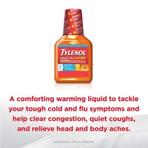 Tylenol Cold + Flu Severe Flu Medicine, Liquid Daytime Cold and Flu Relief, Honey Lemon, 8 fl. oz