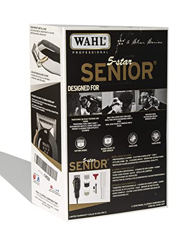 Wahl Professional 5 Star Series Senior Clipper #8545 - Great for Professional Stylists and Barbers - V9000 Electromagnetic Motor - Aluminum Housing