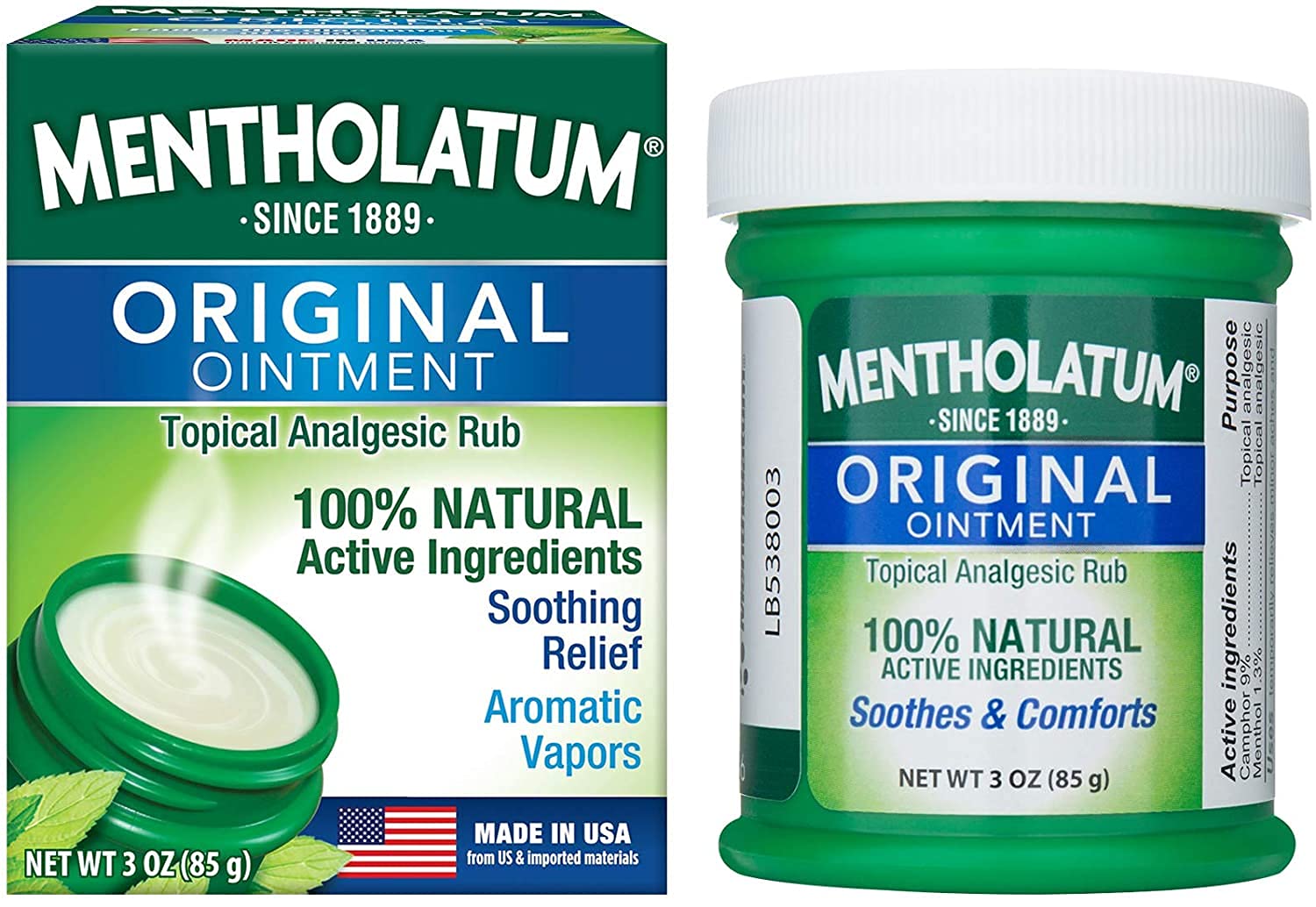 Mentholatum Original Chest Rub Ointment , White, 3 Ounce (Pack of 1) (0483)