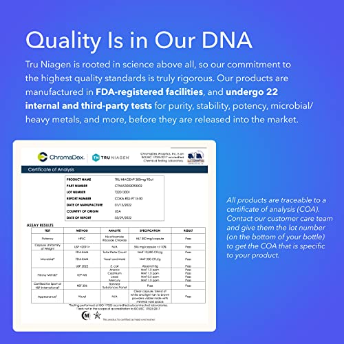 30ct/300mg Multi Award Winning Patented NAD+ Boosting Supplement - More Efficient Than NMN - Nicotinamide Riboside for Cellular Energy Metabolism & Repair. Vitality, Muscle Health, Healthy Aging