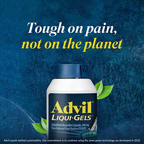 Advil Liqui-Gels Pain Reliever and Fever Reducer, Pain Medicine for Adults with Ibuprofen 200mg for Headache, Backache, Menstrual Pain and Joint Pain Relief - 200 Capsules, Advil PM Ibuprofen - 2 Ct