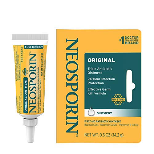 Neosporin Original First Aid Antibiotic Ointment with Bacitracin Zinc for Infection Protection, Wound Care Treatment & Scar Appearance Minimizer for Minor Cuts, Scrapes and Burns.5 oz