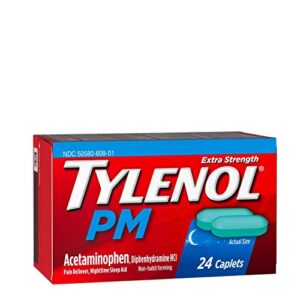 Tylenol PM Extra Strength Pain Reliever & Sleep Aid Caplets, 500 mg Acetaminophen, 24 ct