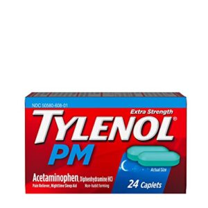 Tylenol PM Extra Strength Pain Reliever & Sleep Aid Caplets, 500 mg Acetaminophen, 24 ct