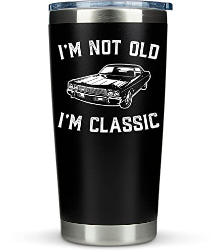 KLUBI Birthday Gifts for Men - 20oz Tumbler Mug - Funny Gift Idea for Husband, Grandpa, Dad, Father, Him, From Daughter, Son, 30th, 40th, 50th, 60th, 70th, 80th