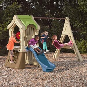 Step2 Play Up Gym Set | Kids Outdoor Swing Set with Slide | Plastic Play Set with Swings