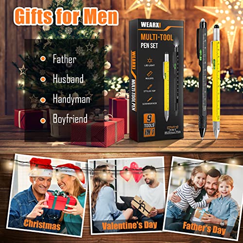 WEARXI Father's Day Gifts for Him, 9 in 1 Multitool Pen Set, Unique Gifts for Men, Gifts for Dad, Birthday Gifts for Men, Cool Gadgets for Men, Dad Gifts Fathers Day, Gifts for Men Who Have Everything