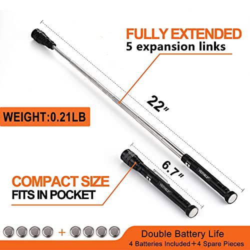 VEITORLD Extendable Magnetic Flashlight, Telescoping Magnet Pickup Tool - Gifts for Men Dad Husband Him From Daughter Son, Unique Birthday Gifts Ideas for Boyfriend Grandpa Brother Women