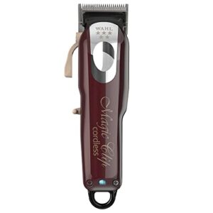 wahl 5 star cordless magic clip, professional hair clippers, pro haircutting kit, clippers for blunt cuts, adjustable taper lever, crunch blade, cordless, lightweight, barbers supplies