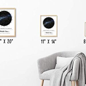 Custom Star Map - Personalized Star Map (Multiple Sizes - Unframed Star Prints, Star Constellation Map Wall Art, Great Gift - Special Occasion, Engagement Gift, Wedding Gift, Anniversary Gift)