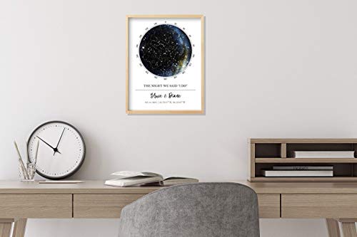 Custom Star Map - Personalized Star Map (Multiple Sizes - Unframed Star Prints, Star Constellation Map Wall Art, Great Gift - Special Occasion, Engagement Gift, Wedding Gift, Anniversary Gift)