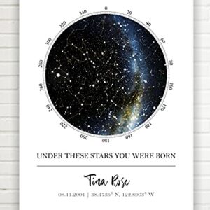 Custom Star Map - Personalized Star Map (Multiple Sizes - Unframed Star Prints, Star Constellation Map Wall Art, Great Gift - Special Occasion, Engagement Gift, Wedding Gift, Anniversary Gift)